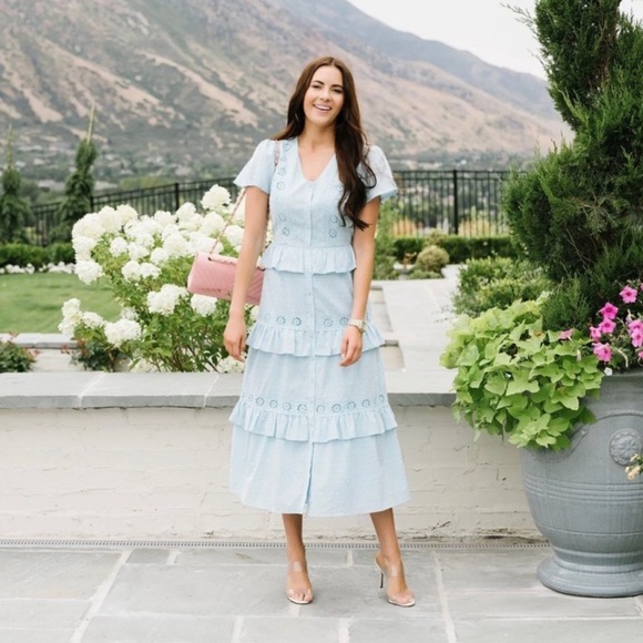 Rachel Parcell | Dresses | Rachel Parcell Ruffle Tiered Midi Dress In ...